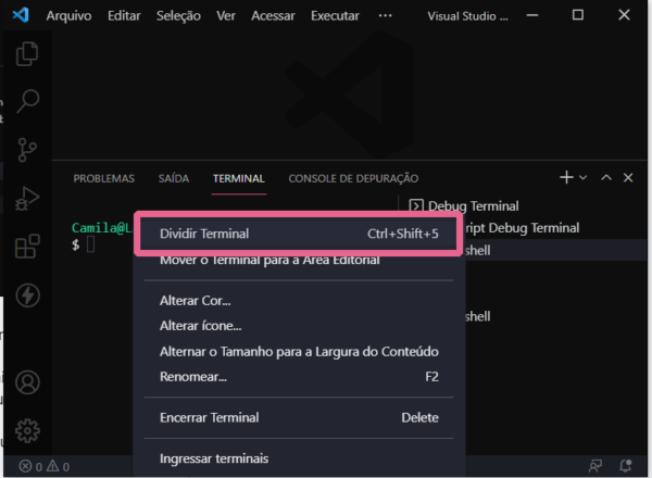 Como utilizar o terminal integrado do Visual Studio Code | Bruno Brito