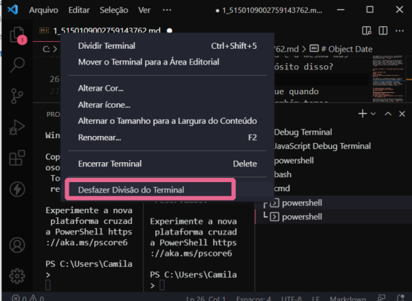 Como utilizar o terminal integrado do Visual Studio Code | Bruno Brito